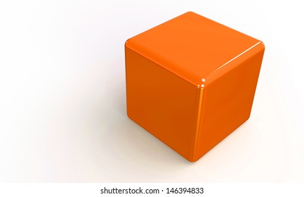 Orange Cube 3d Model Isolated On Stock Illustration 146394833 ...
