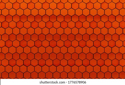 Orange Hexagon Pattern Background 3d Render Stock Illustration ...