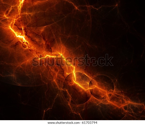 Orange Lightning Stock Illustration 61703794