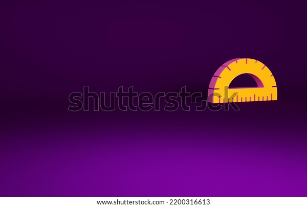 Orange Protractor Grid Measuring Degrees Icon Stock Illustration ...