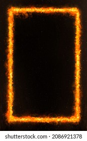 Orange Rectangle Fire Frame Black Background Stock Illustration ...