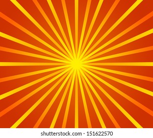 Orange Retro Sun Rays Backdrop Stock Illustration 151622570