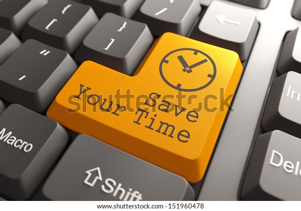 Orange Save Your Time Button On Stock Illustration 151960478