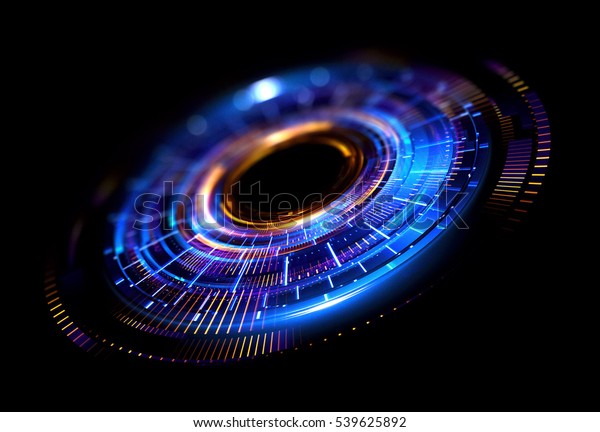 Orb Neon Rays Luminous Hole Spiral Stock Illustration 539625892