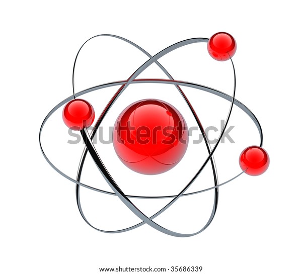 Orbital Model Atom 3d Render Stock Illustration 35686339
