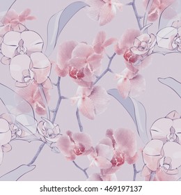Orchid Seamless Pattern Stock Illustration 469197137 | Shutterstock