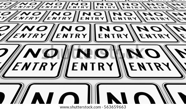 Ordered Plane No Entry Traffic Signs Stock Illustration 563659663 ...