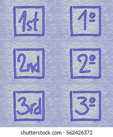 Ordinal Numbering First Second Third Written Stock Illustration ...