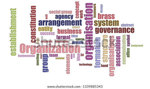 Organization Word Cloud Randomised Isolated On Stock Illustration ...