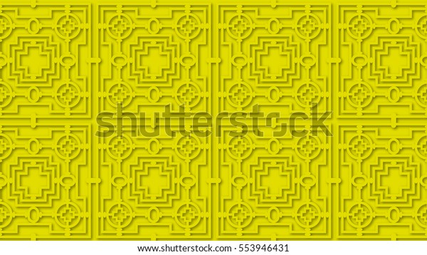 Oriental Gate Window Screen Divider Partition Stock Illustration ...