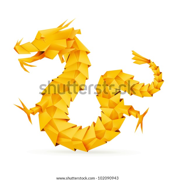 Origami Dragon Bitmap Copy Stock Illustration 102090943