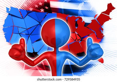 Original 3d Character Illustration Split Red Stock Illustration ...