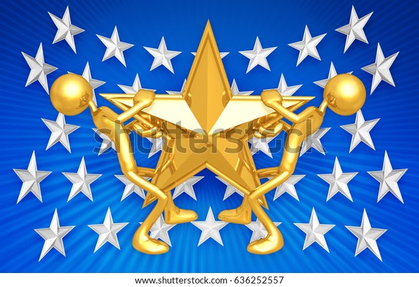 Original 3d Characters Fighting Over Star Stock Illustration 636252557 ...