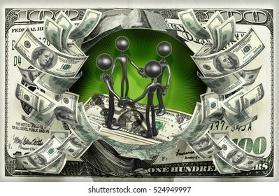 Original 3d Characters Illustration Stack Money Stock Illustration ...