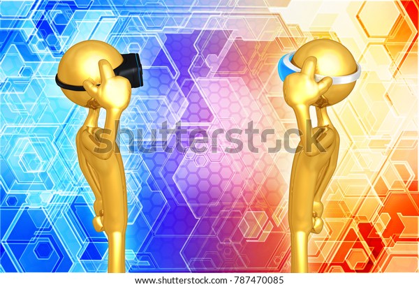 Original 3d Characters Illustration Virtual Reality Stock Illustration ... Original 3d Characters Illustration Virtual Reality Stock Illustration ...