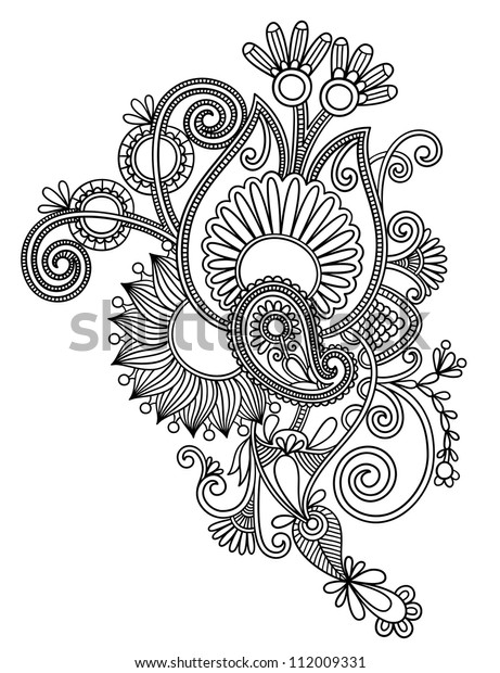 Original Hand Draw Line Art Ornate Stock Illustration 112009331 ...