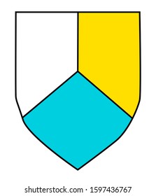 Original Shield Divided Into Three Parts Stock Illustration 1597436767 ...