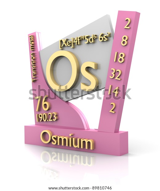 Osmium Form Periodic Table Elements 3d Stock Illustration 89810746 ...
