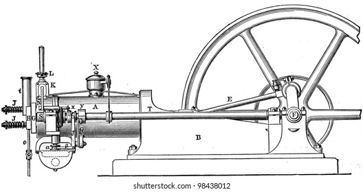 Otto Gas Engine Side View Illustration Stock Illustration 98438012 ...