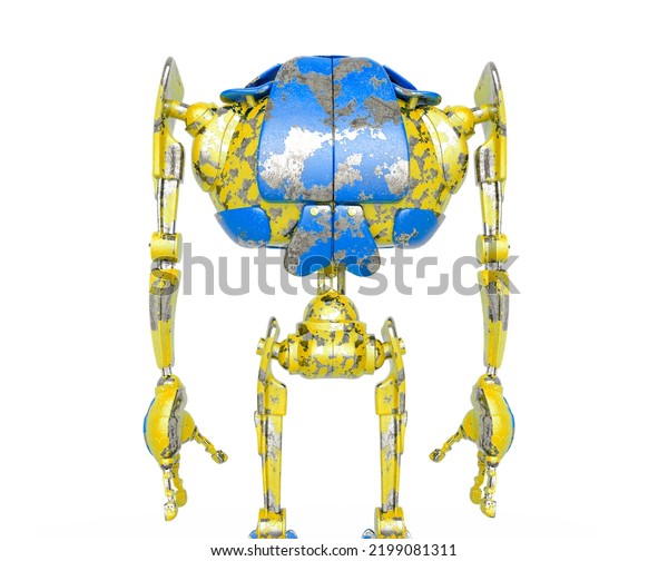 Out Date Robot Standing White Background Stock Illustration 2199081311 ...