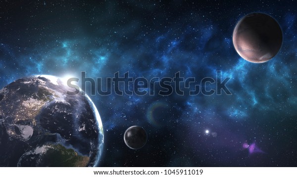 Outer space planet Earth Mars sun astrology milky way solar system ...