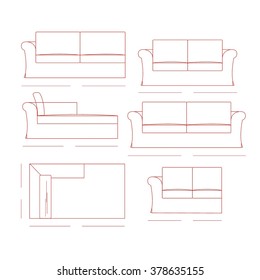 Outline Illustration Couch Plan Stock Illustration 378635155 | Shutterstock