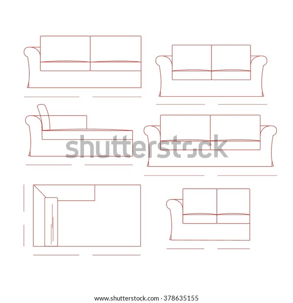 Outline Illustration Couch Plan Stock Illustration 378635155 | Shutterstock