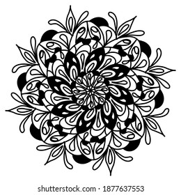 Outline Round Flower Pattern Coloring Pages Stock Illustration ...