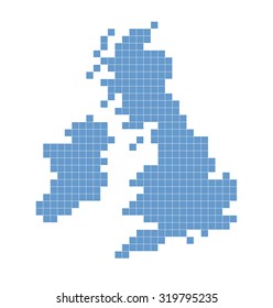 Outline Uk Map Using Blue Squares Stock Illustration 319795235 ...