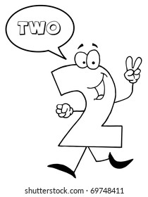 Friendly Outlined Number 2 Two Guy Stock Vector (Royalty Free) 51969529