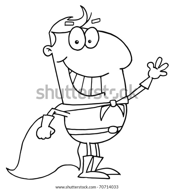 Outlined Super Guy Stock Illustration 70714033 | Shutterstock