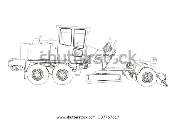 Outlines Grader Stock Illustration 537767617