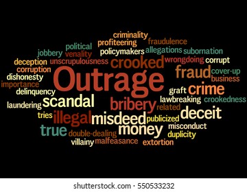 Outrage Word Cloud Concept On Black Stock Illustration 550533232 ...