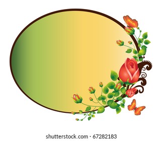 Oval Frame Roses Stock Illustration 67282183 | Shutterstock