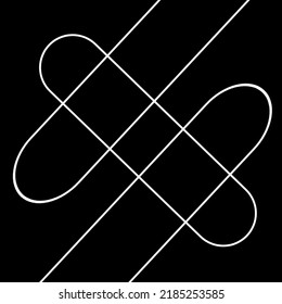 Oval Line Shape Black Background Design Stock Illustration 2185253585 ...