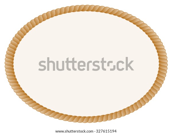 Oval Shaped Rope Frame Border Isolated: ilustrações stock 327615194 ...