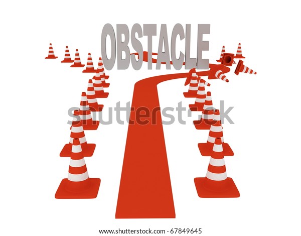 Overcoming Obstacles On White Background 3d Stock Illustration 67849645 ...