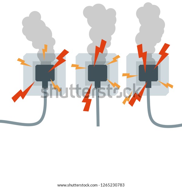 Overloading Mains Voltage Socket Wires Red Stock Illustration ...