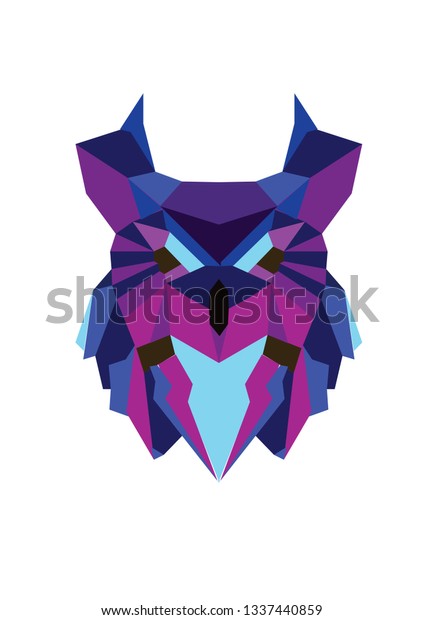 Owl Bird Triangle Shape Style Stock Illustration 1337440859 | Shutterstock