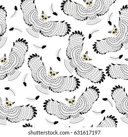 Owl Flight Pattern White Rapport Stock Illustration 631617197 ...