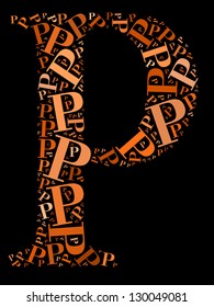 P Alphabet Cloudcollage Alphabet Shape 库存插图 130049081 | Shutterstock