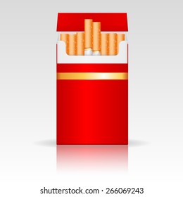 Pack Cigarettes Blank Red Box Vector Stock Vector (Royalty Free ...