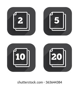 Pack Sheets Icons Quantity Per Package Stock Vector (Royalty Free ...