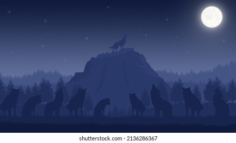 446 Wolf pack night Images, Stock Photos & Vectors | Shutterstock