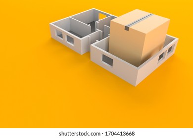 Package Inside House Plan Isolated On Stock Illustration 1704413668 ...