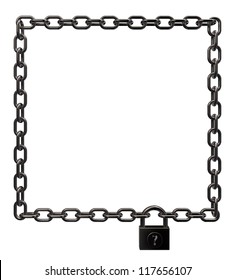 Metal Chains Frame Border On White Stock Illustration 117132799
