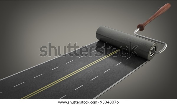Painted Road 3d Stock Illustration 93048076 | Shutterstock