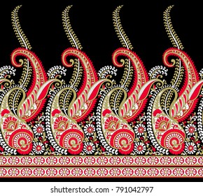 Border Design Paisley Art Hand Drawn Stock Illustration 2070949412