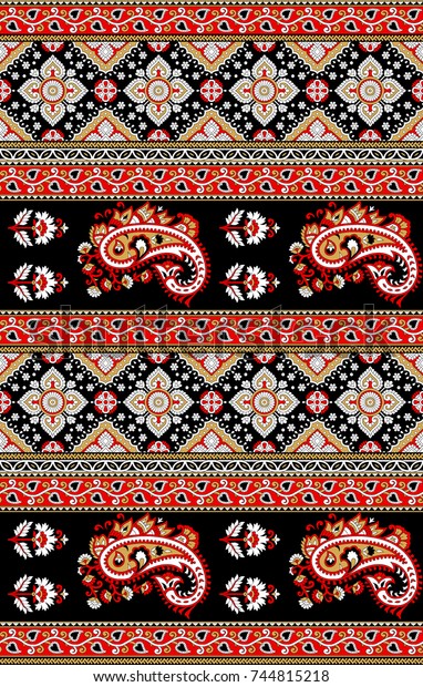 Paisley Border Pattern Stock Illustration 744815218 | Shutterstock
