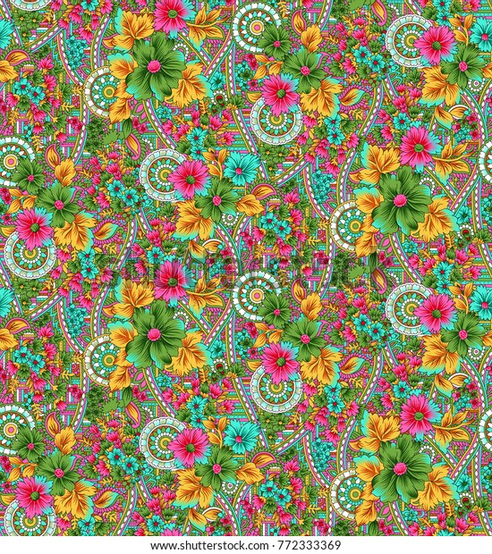 Paisley Flower Pattern Stock Illustration 772333369 | Shutterstock